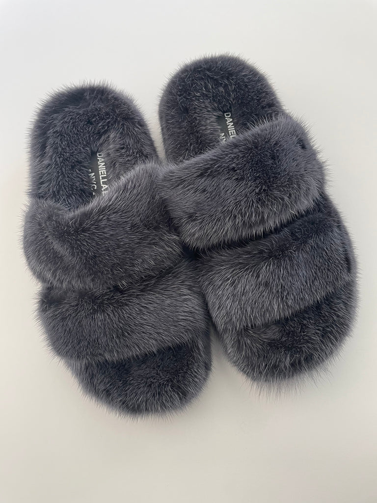 Platform Genuine Mink Slides – Daniella Erin NYC