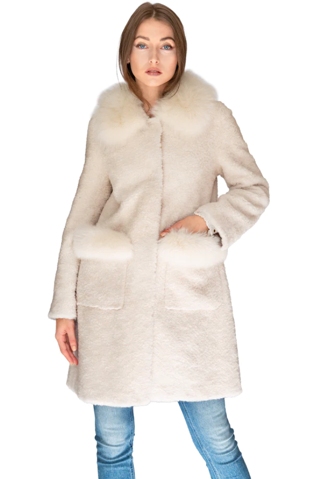 Women’s Long Shearling and Fox Fur Jacket – Daniella Erin NYC